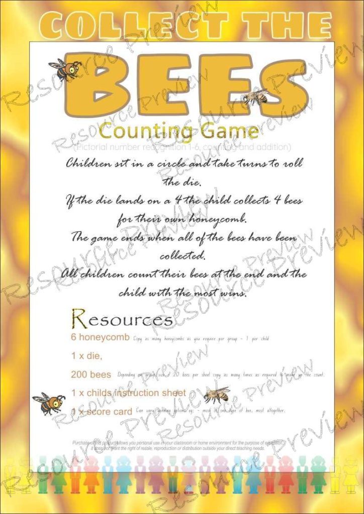 Counting game collect the bees