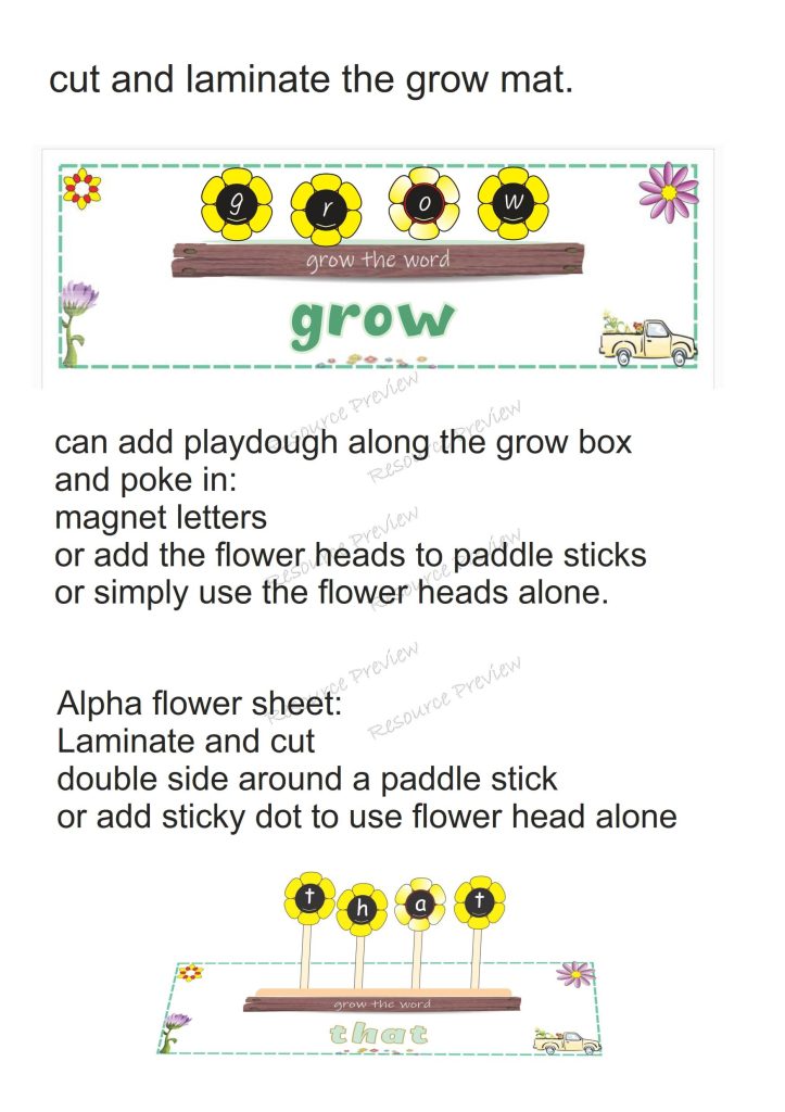 Sight word Grow first 300