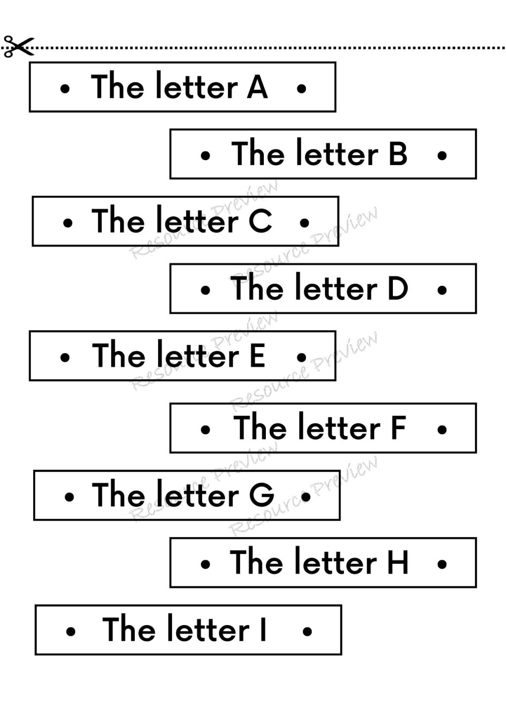 Alphabet letter cut and paste