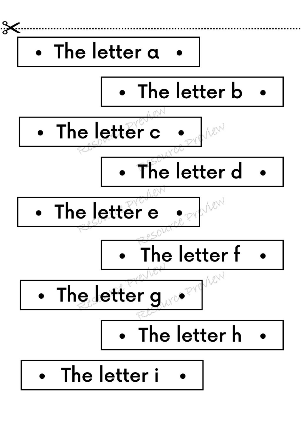 Alphabet letter cut and paste